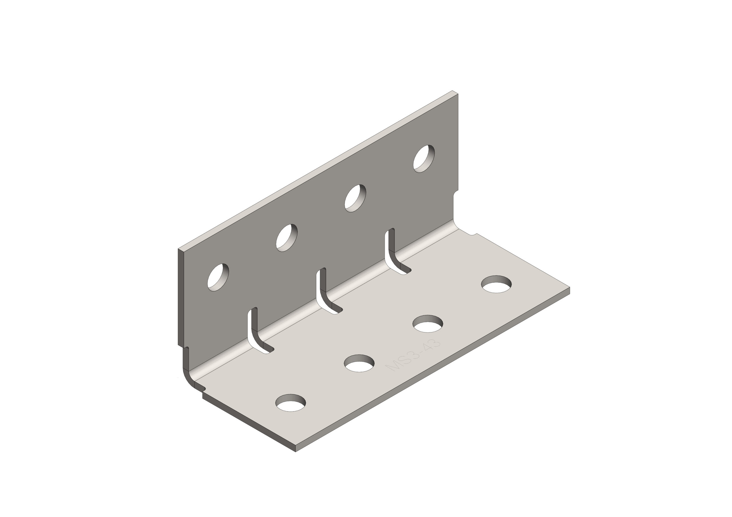 RLC 60 x 60 x 140 x 3mm Galvanised Bracket Plate - Right Laser Cut