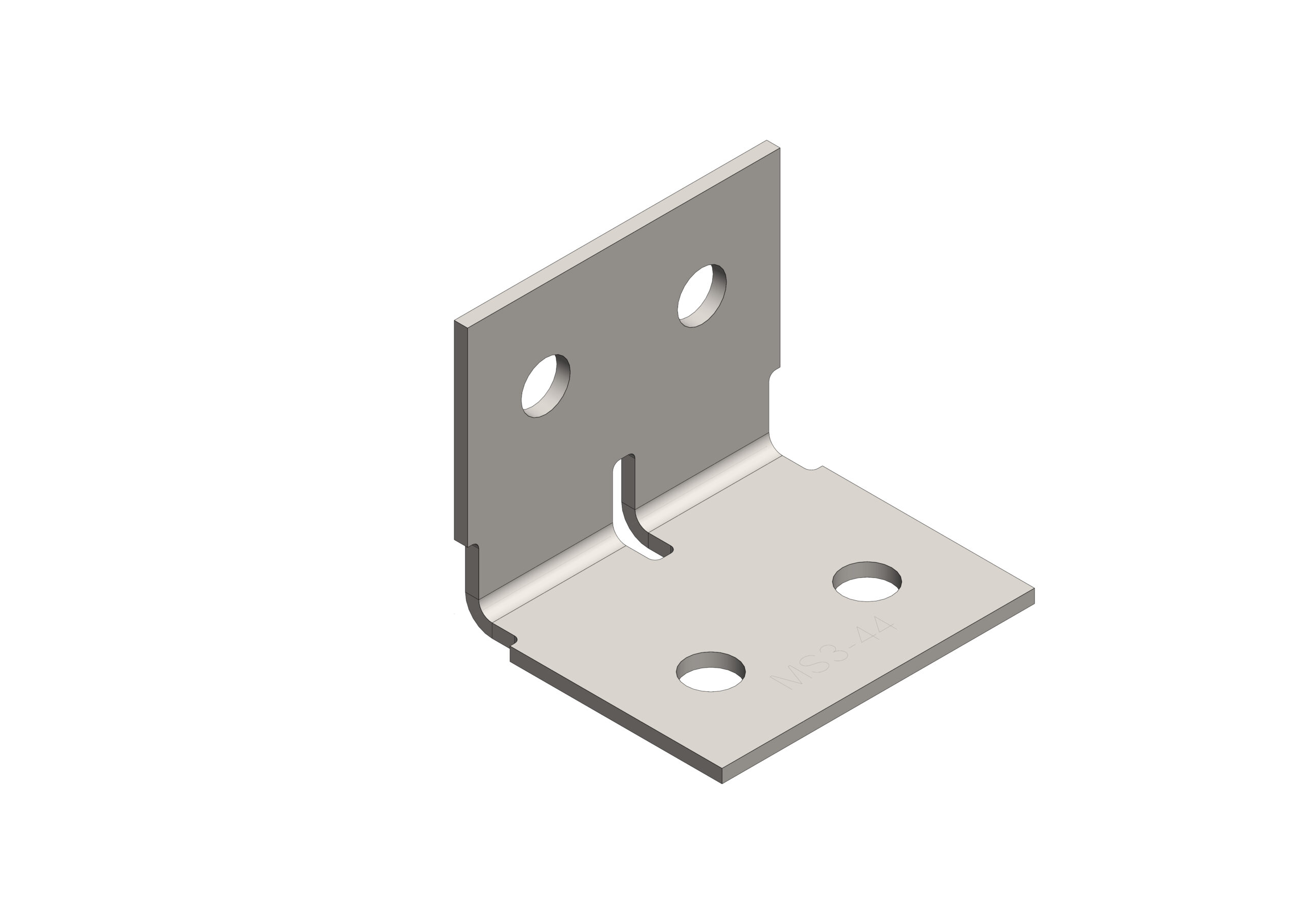 RLC 60 x 60 x 70 x 3mm Galvanised Bracket Plate - Right Laser Cut