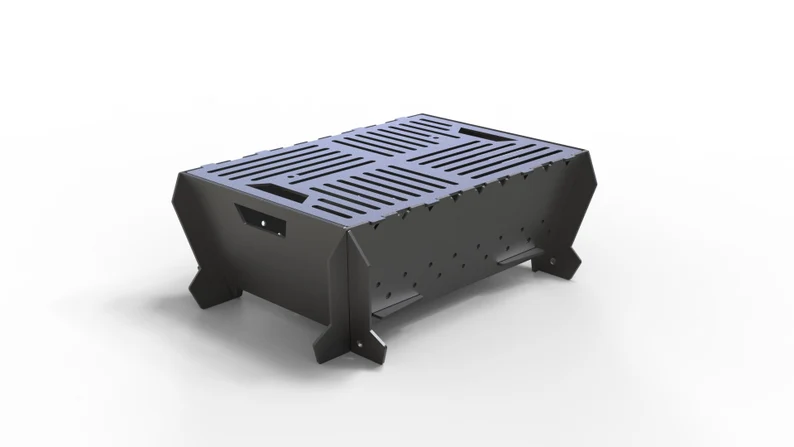 Square Flat Pack BBQ & Firepit – Portable Collapsible Fire Pit - Right ...